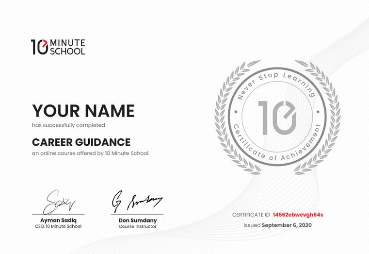 Career Guidance Online Course by Don Sumdany | 10 Minute School